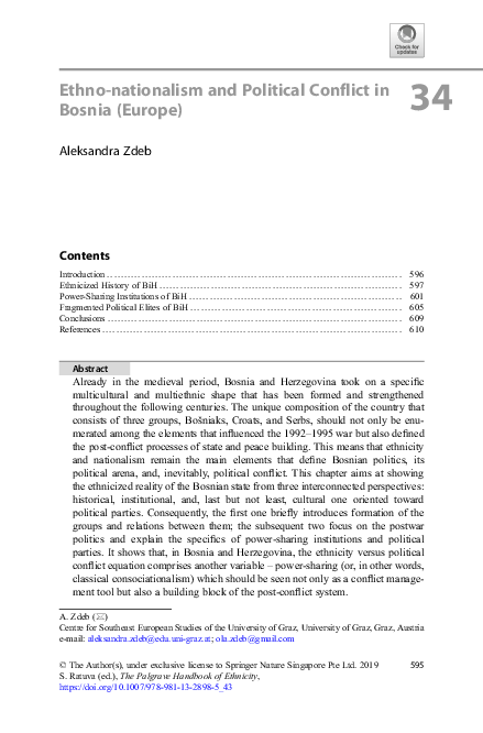 (PDF) Ethno-nationalism and Political Conflict in Bosnia (Europe