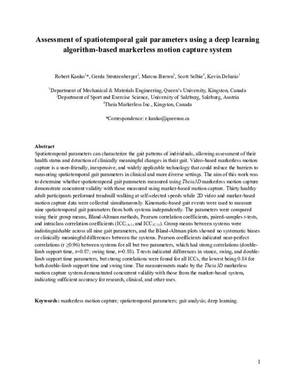 Pdf Assessment Of Spatiotemporal Gait Parameters Using A Deep Learning Algorithm Based 9297
