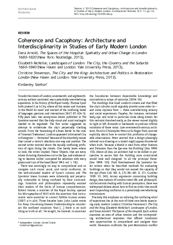 (PDF) Coherence and Cacophony: Architecture and Interdisciplinarity in ...