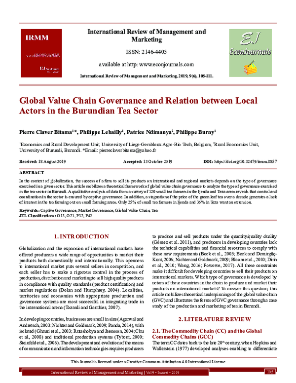 (PDF) Global Value Chain Governance and Relation Between Local Actors ...