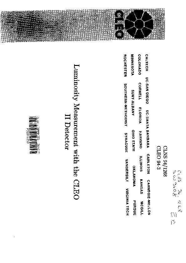(PDF) Luminosity measurement with the CLEO II detector