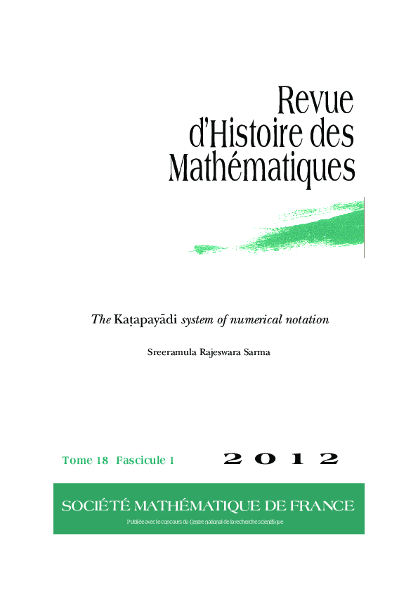 (PDF) The Kaṭapayādi System of Numerical Notation and its Spread ...