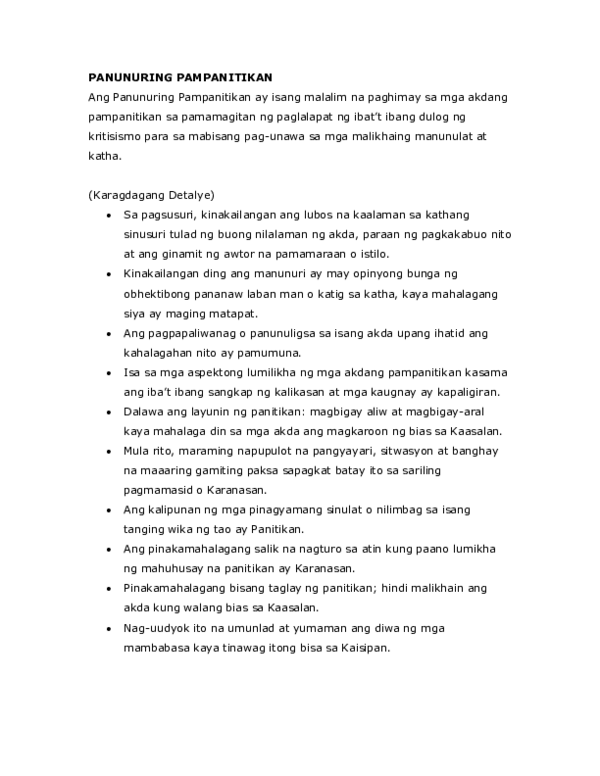(PDF) PANUNURING PAMPANITIKAN