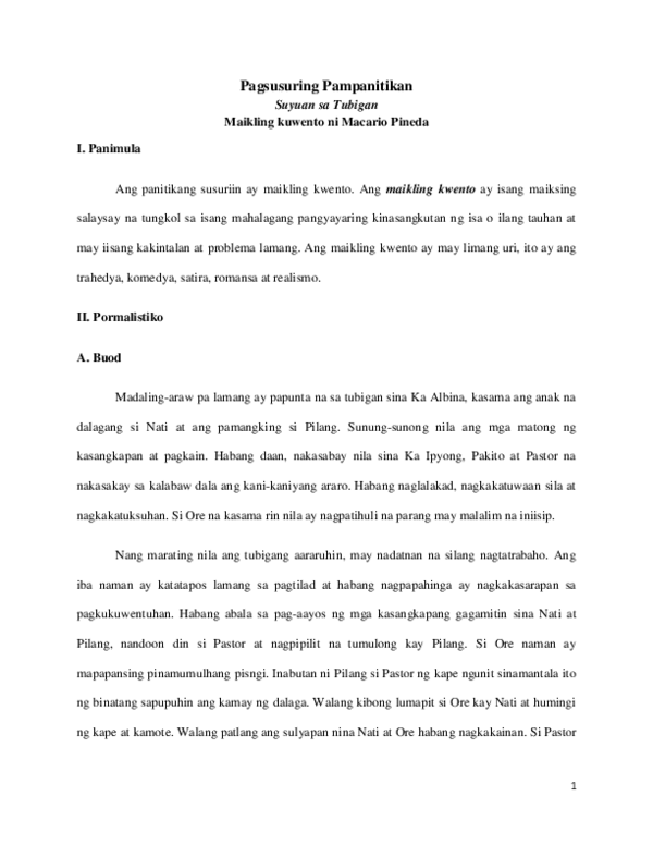 (PDF) Pagsusuring Pampanitikan
