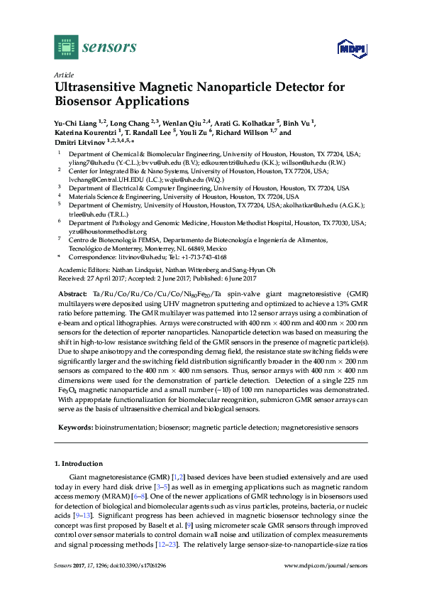 (PDF) Ultrasensitive Magnetic Nanoparticle Detector for Biosensor ...