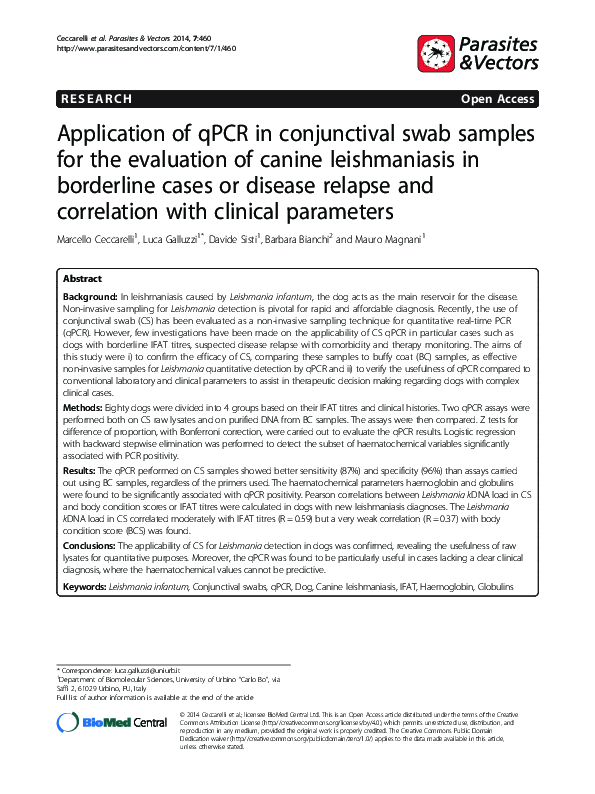 (PDF) Application of qPCR in conjunctival swab samples for the ...
