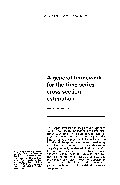 Pdf A General Framework For The Time Series Cross Section Estimation