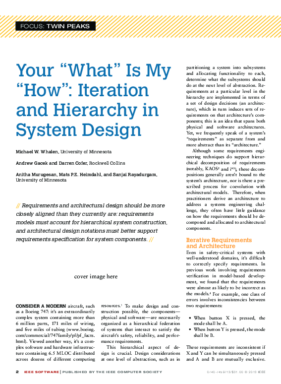 (PDF) Your "What" Is My "How": Iteration and Hierarchy in System Design | Michael Whalen ...