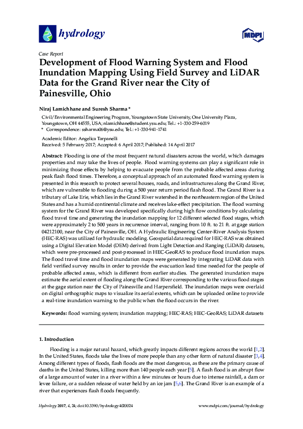 (PDF) Development of Flood Warning System and Flood Inundation Mapping Using Field Survey and ...