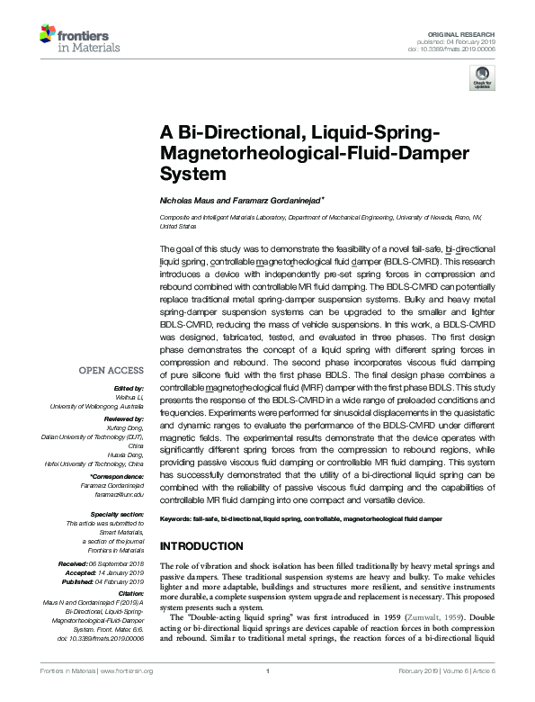 (PDF) A Bi-Directional, Liquid-Spring-Magnetorheological-Fluid-Damper ...