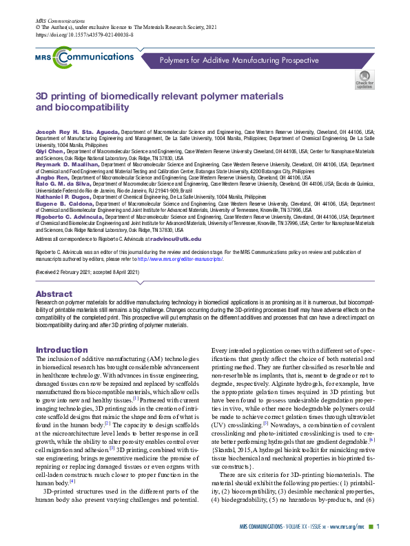(PDF) 3D printing of biomedically relevant polymer materials and ...