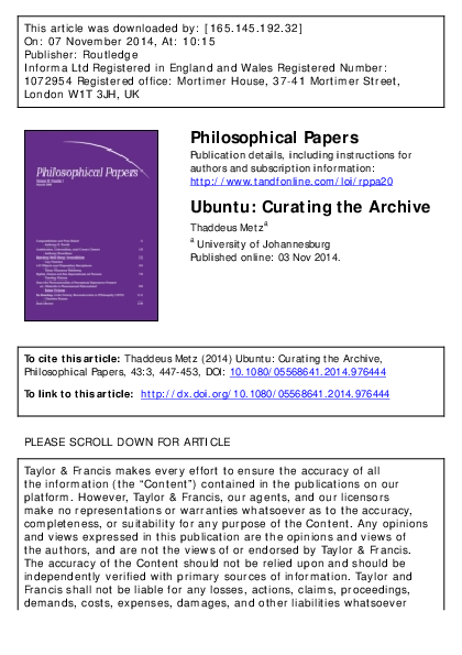 (PDF) Ubuntu: Curating the Archive
