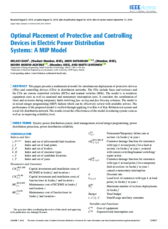 (PDF) Optimal Placement of Protective and Controlling Devices in ...