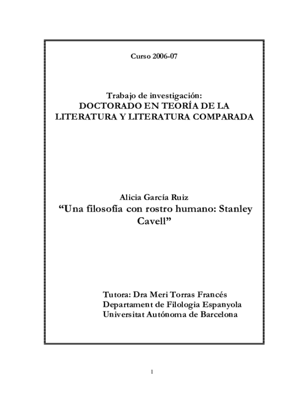(PDF) Una filosofía con rostro humano | Alicia Garcia Ruiz - Academia.edu