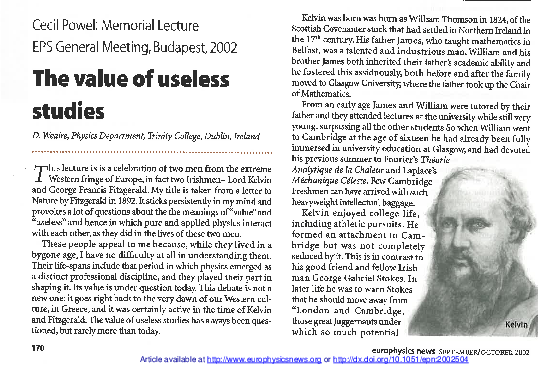 (PDF) The value of useless studies
