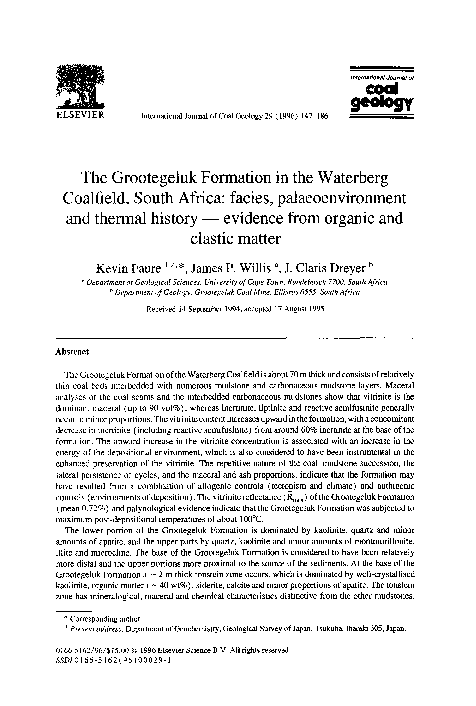 (PDF) The grootegeluk formation in the Waterberg Coalfield, South ...
