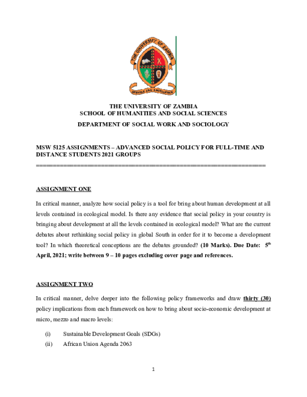 (DOC) Assignments Nsama
