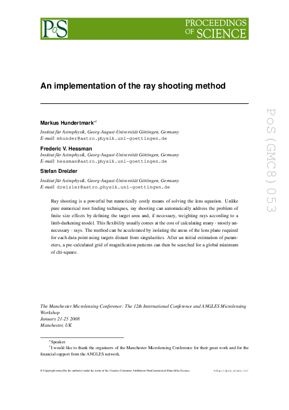 (PDF) An Implementation of the Ray Shooting Method