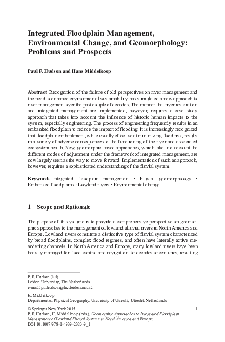 (PDF) Integrated Floodplain Management, Environmental Change, and ...