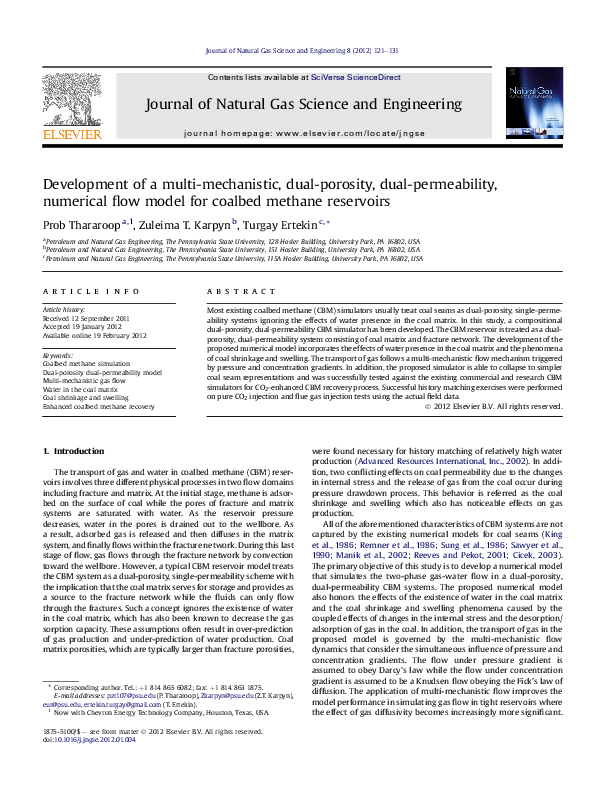 (PDF) Development of a multi-mechanistic, dual-porosity, dual ...