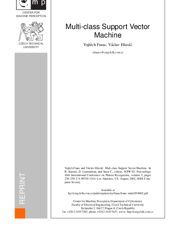 (PDF) Multi-Class SVM Transformation Simplified