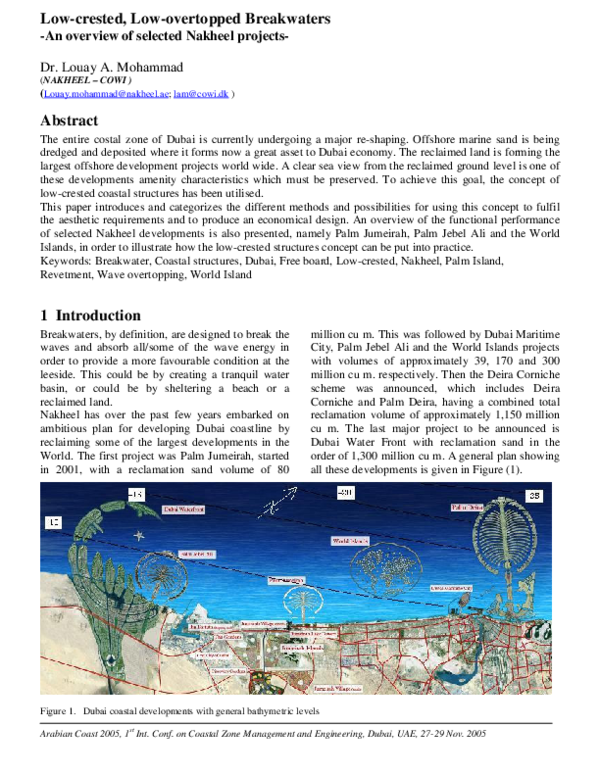 (PDF) Low-crested, Low-overtopped Breakwaters -An overview of selected ...