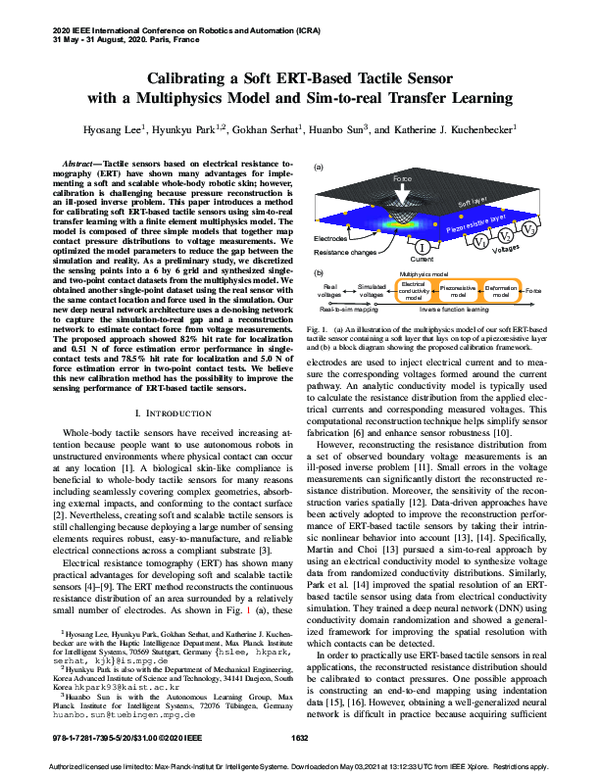 (PDF) Calibrating a Soft ERT-Based Tactile Sensor with a Multiphysics Model and Sim-to-real ...
