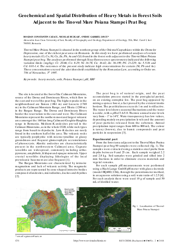 (PDF) Geochemical and Spatial Distribution of Heavy Metals in Forest Soils Adjacent to the ...