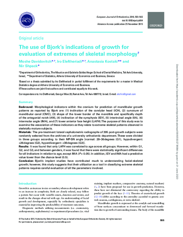 (PDF) The use of Bjork's indications of growth for evaluation of ...