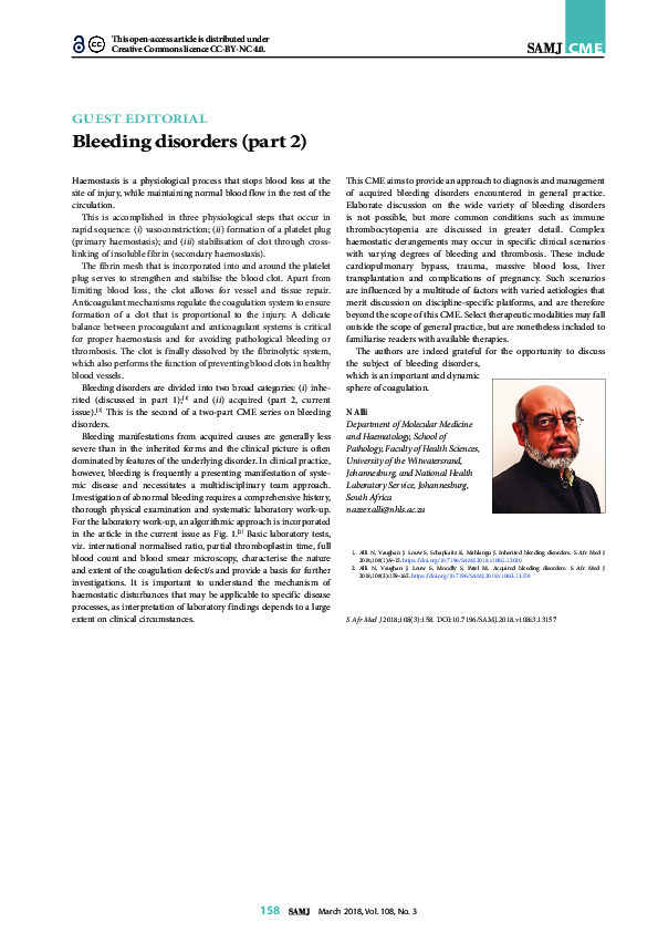 (PDF) Bleeding disorders (part 2)