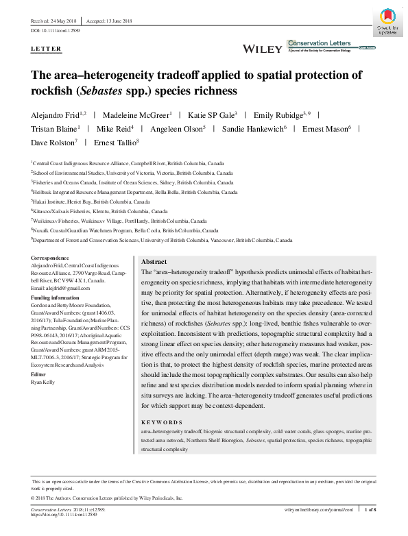 (PDF) The area–heterogeneity tradeoff applied to spatial protection of ...