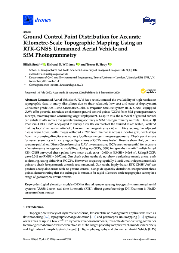 Pdf Ground Control Point Distribution For Accurate Kilometre Scale Topographic Mapping Using