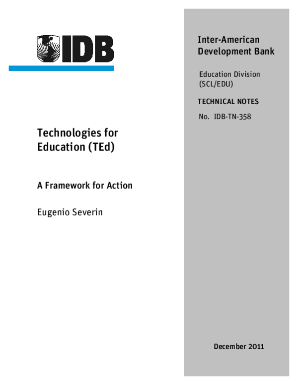 (PDF) Technologies for Education (TEd) - A Framework for Action