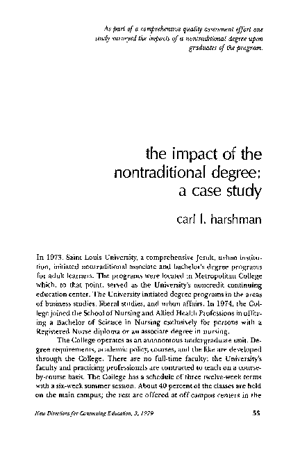 (PDF) The impact of the nontraditional degree: A case study