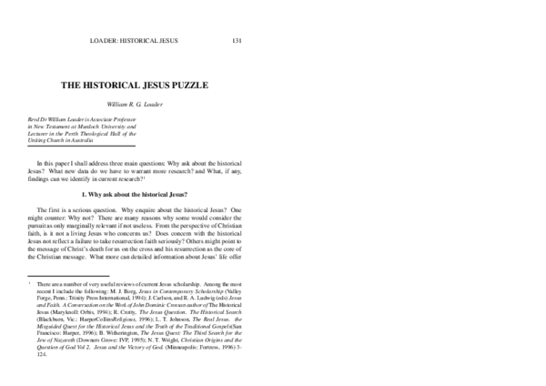(PDF) The Historical Jesus Puzzle