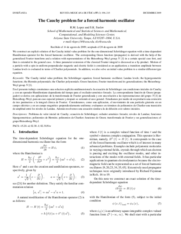 (PDF) The Cauchy problem for a forced harmonic oscillator