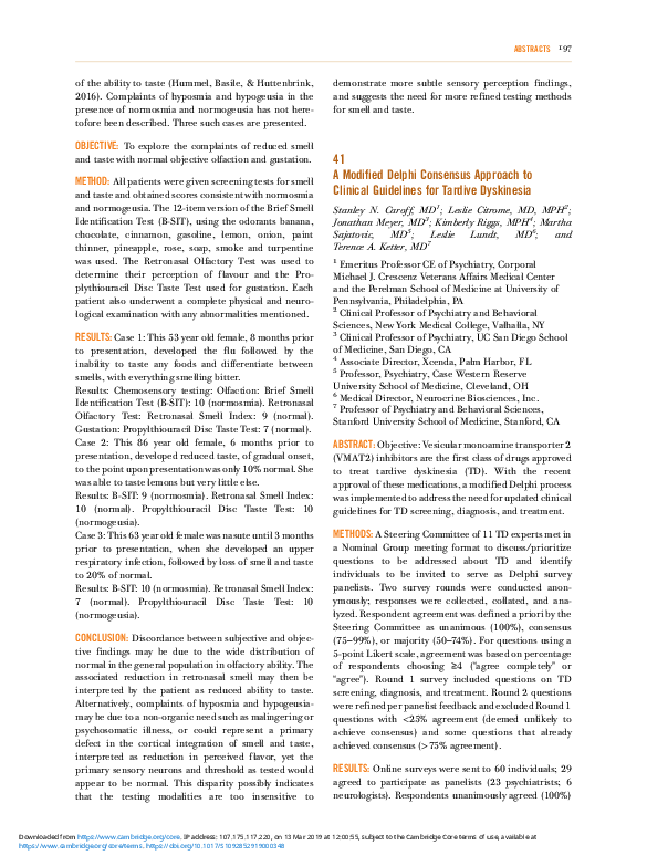 (PDF) 41 A Modified Delphi Consensus Approach to Clinical Guidelines for Tardive Dyskinesia ...