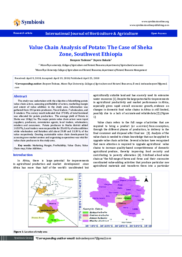 (PDF) Value Chain Analysis of Potato: The Case of Sheka Zone, Southwest ...