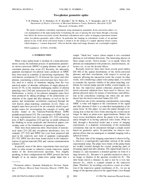 (PDF) Two-photon geometric optics