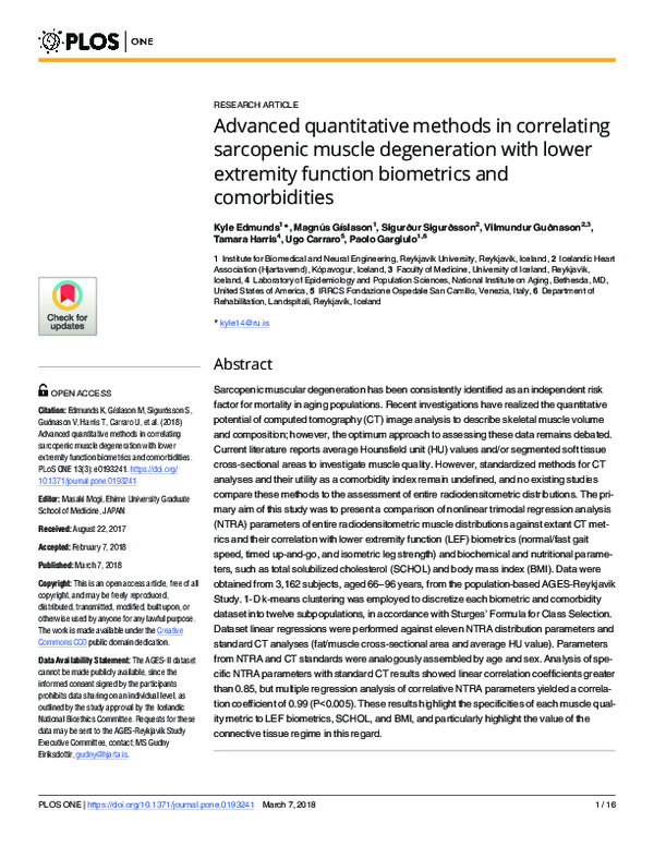 (PDF) Advanced quantitative methods in correlating sarcopenic muscle degeneration with lower ...