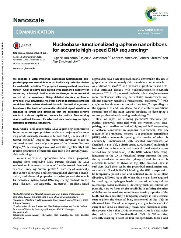 (PDF) Nucleobase-functionalized graphene nanoribbons for accurate high ...