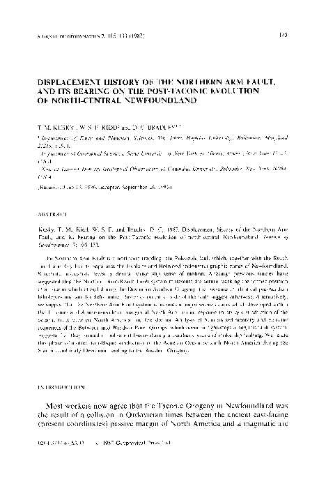 (PDF) Displacement history of the Northern Arm Fault, and its bearing ...