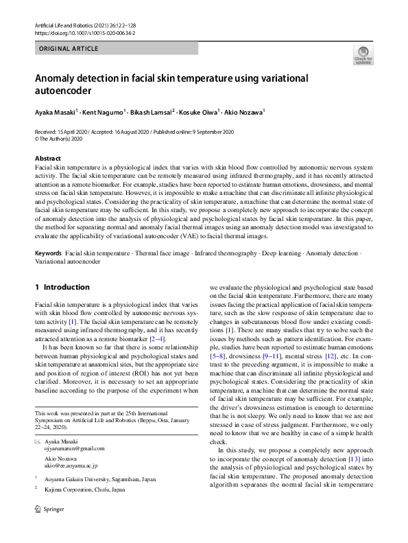(PDF) Anomaly detection in facial skin temperature using variational ... (PDF) Anomaly detection in facial skin temperature using variational ...
