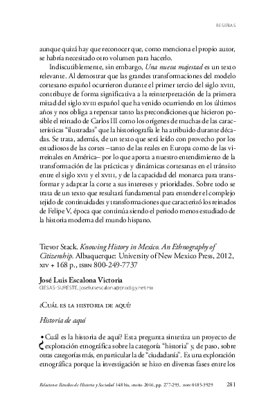 (PDF) Trevor Stack. Knowing History in Mexico. An Ethnography of ...