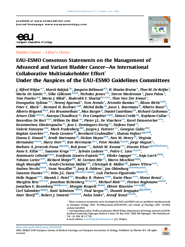 (PDF) EAU-ESMO Consensus Statements on the Management of Advanced and ...