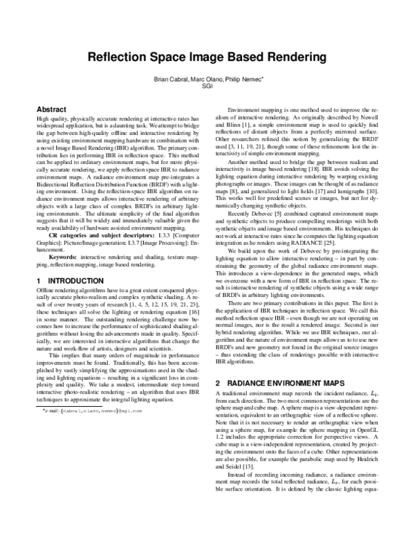 (PDF) Reflection space image based rendering