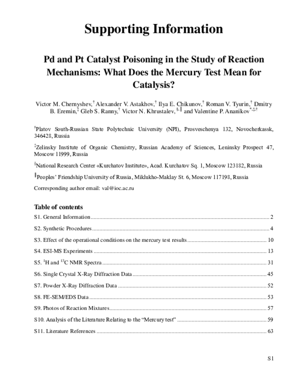(PDF) Pd and Pt Catalyst Poisoning in the Study of Reaction Mechanisms ...