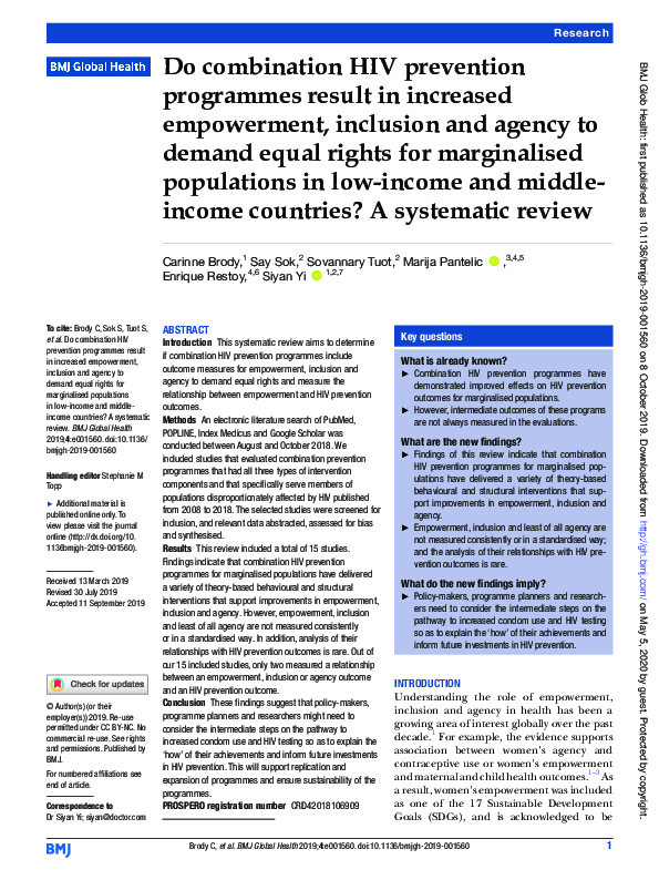 (PDF) Do combination HIV prevention programmes result in increased ...