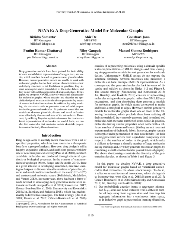 (PDF) NeVAE: A Deep Generative Model for Molecular Graphs