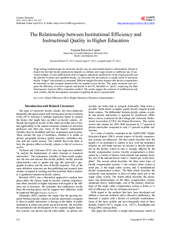 (PDF) The Relationship between Institutional Efficiency and ...